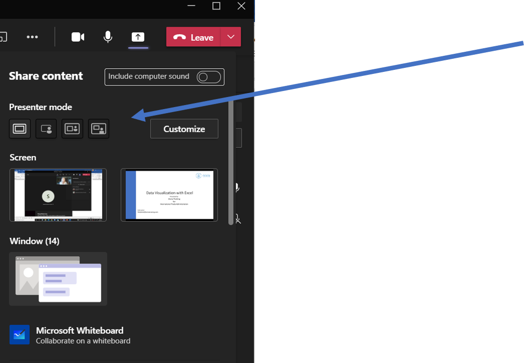 Sharing Presenter Views in Teams – Arena Training